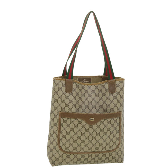 Gucci | Bags | Gucci Gg Canvas Web Sherry Line Tote Bag Beige Red Green 402003 Auth 3838 | Poshmark